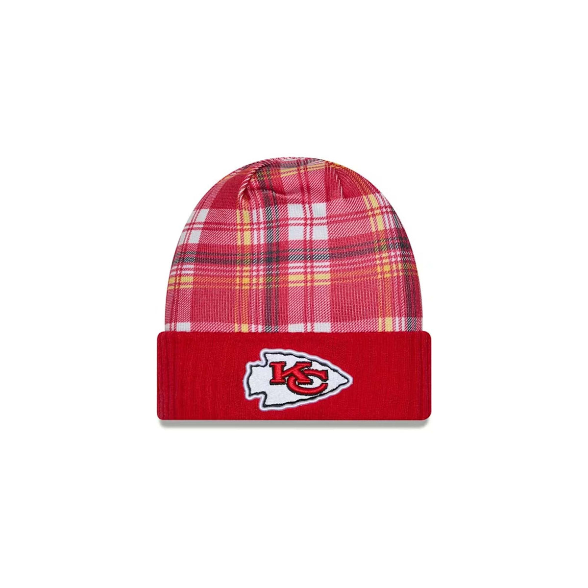 Kansas City Chiefs Red Plaid Statement Beanie Cuffed Knit Hat – Sports ...
