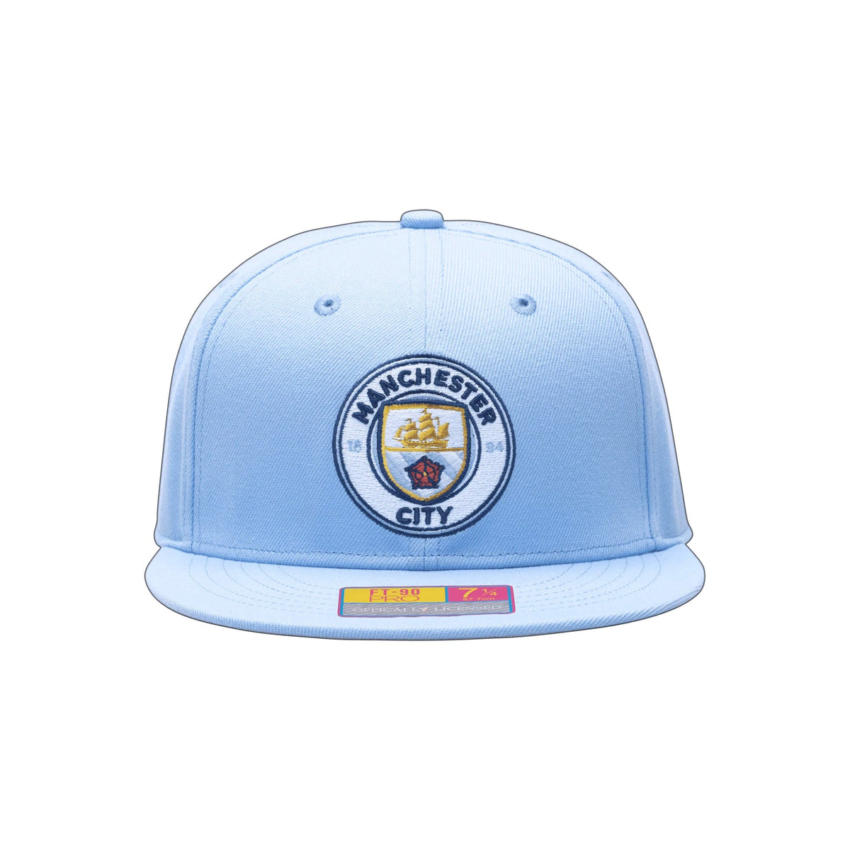 Manchester City Light Blue FT-90 Pro Fitted Hat | Embroidered Crest ...