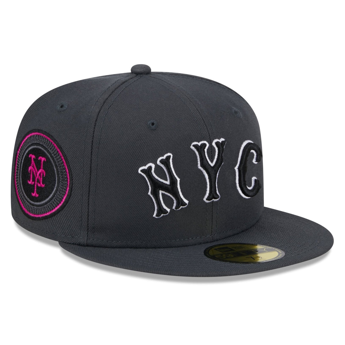 New York Mets Charcoal Pink NYC Patch 59FIFTY Fitted – Sports Treasures