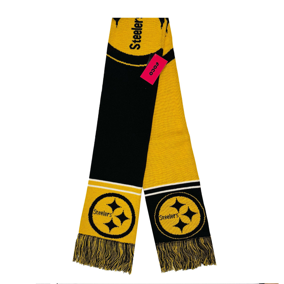 Pittsburgh Steelers Color Block Double-Sided Scarf | Black & Gold Knit ...