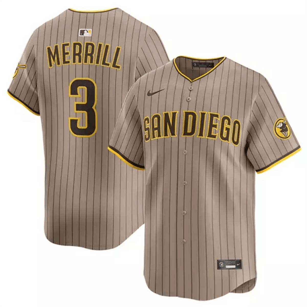 San Diego Padres Jackson Merrill #3 Nike® Limited Jersey - Alternate T ...