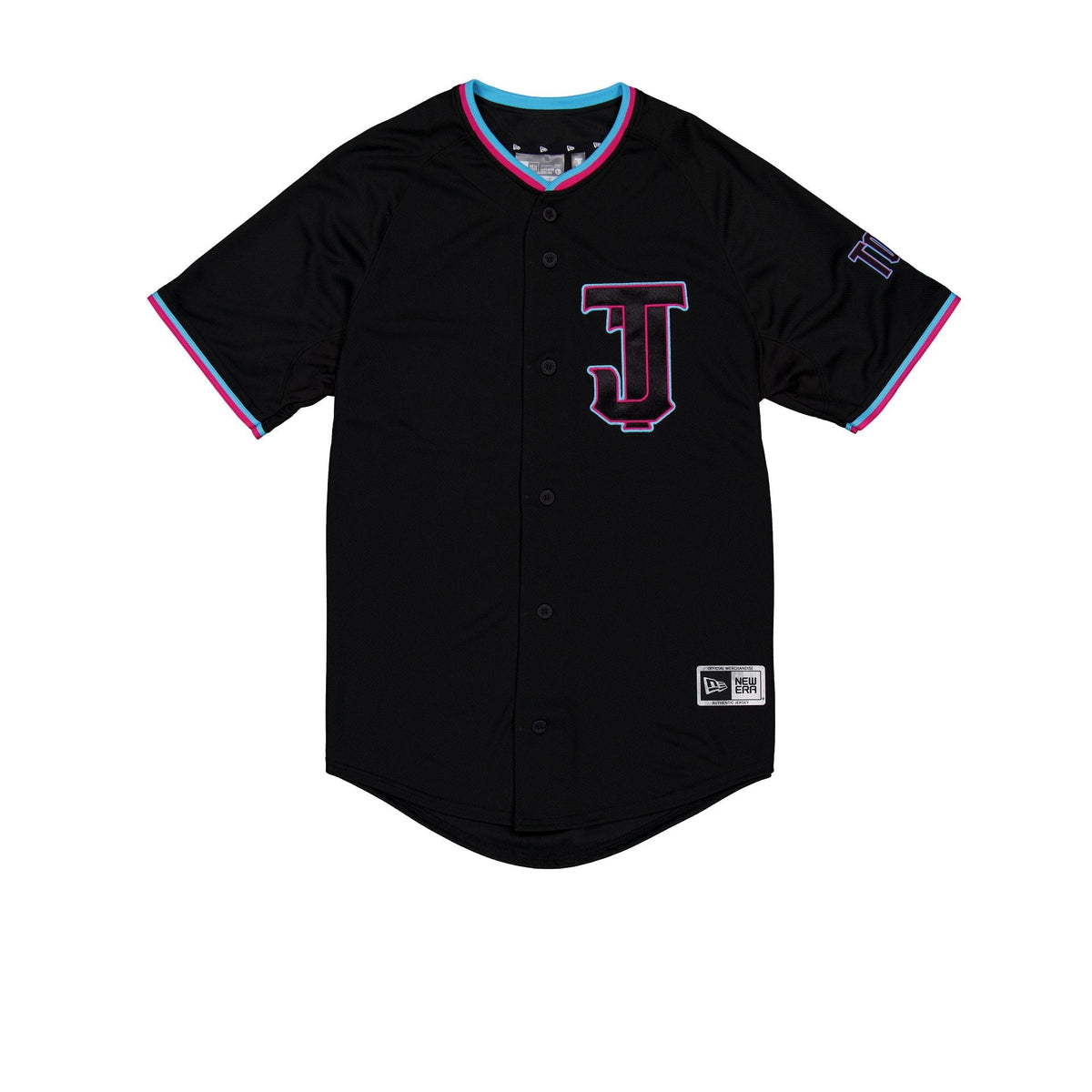 Toros De Tijuana Away Baseball Jersey|Black & Neon Pink/Aqua – Sports ...